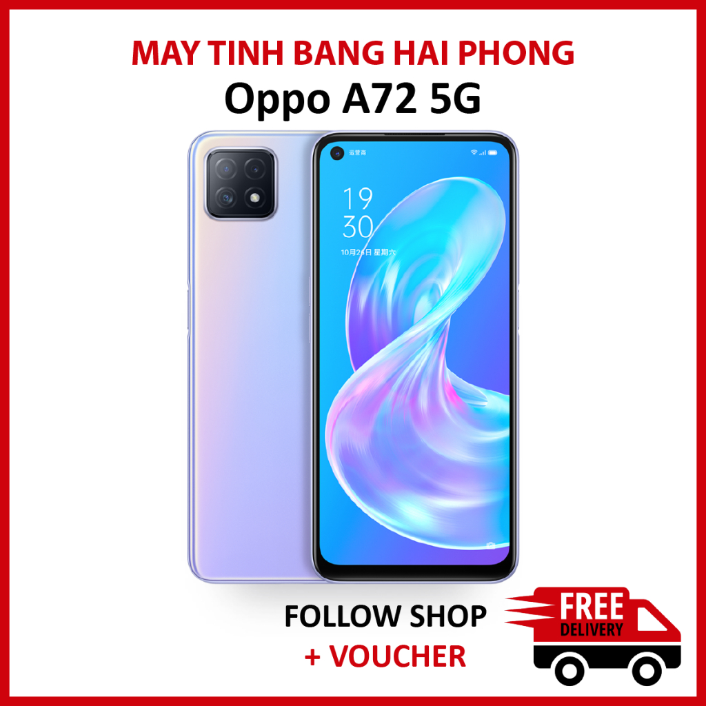 Điện thoại Oppo A72 5G RAM 6/128GB chip Dimensity 720 màn 6.5 inch Full HD+ tần số quét 90Hz ...