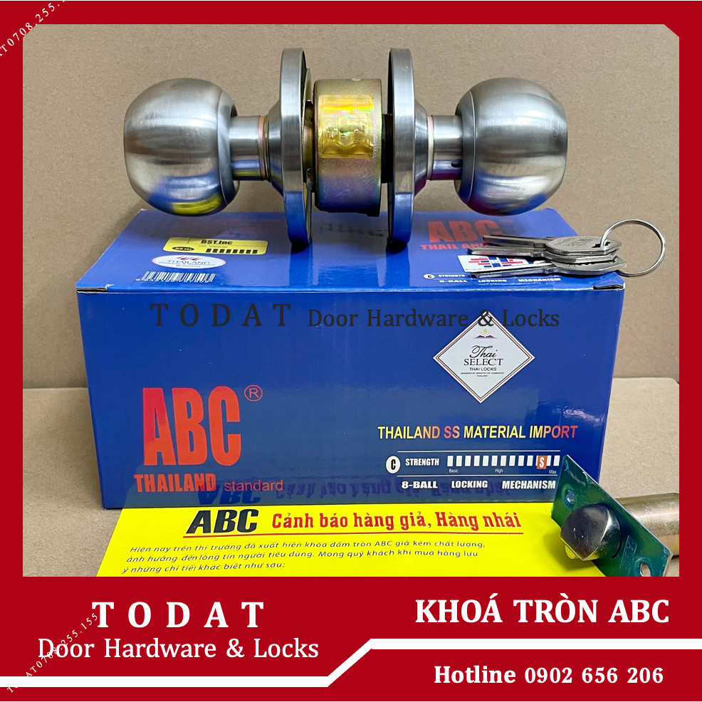 Khoá Nắm Tròn ABC Loại 1 (Bảo hành 2 năm) - Ổ Khoá tay nắm tròn inox ...