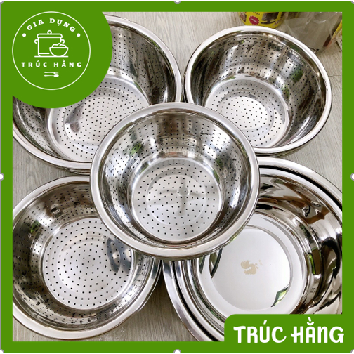Thau - Rổ inox 304,sâu lòng 22cm đến 32cm - thau trộn inox siêu dày dặn Cao Cấp | Shopee Việt Nam