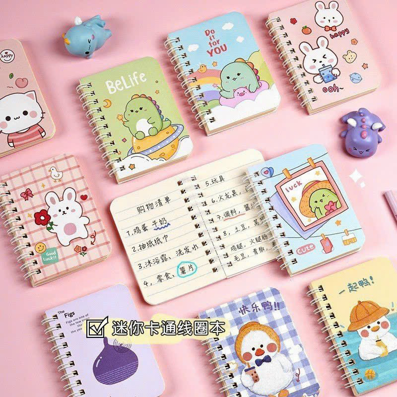 Sổ lò xo A7, sổ tay mini nhiều hình dễ thương sổ ghi chú sổ note ...