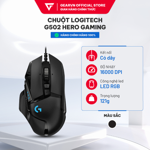 Chuột LOGITECH G502 Hero (RGB/16000dpi/11nút) Chính Hãng Giá Rẻ | Shopee Việt Nam