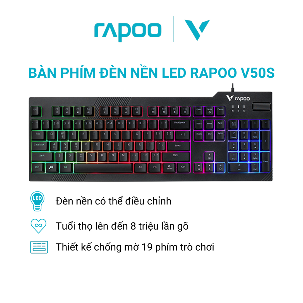 Bàn phím có dây Rapoo V50S | Shopee Việt Nam