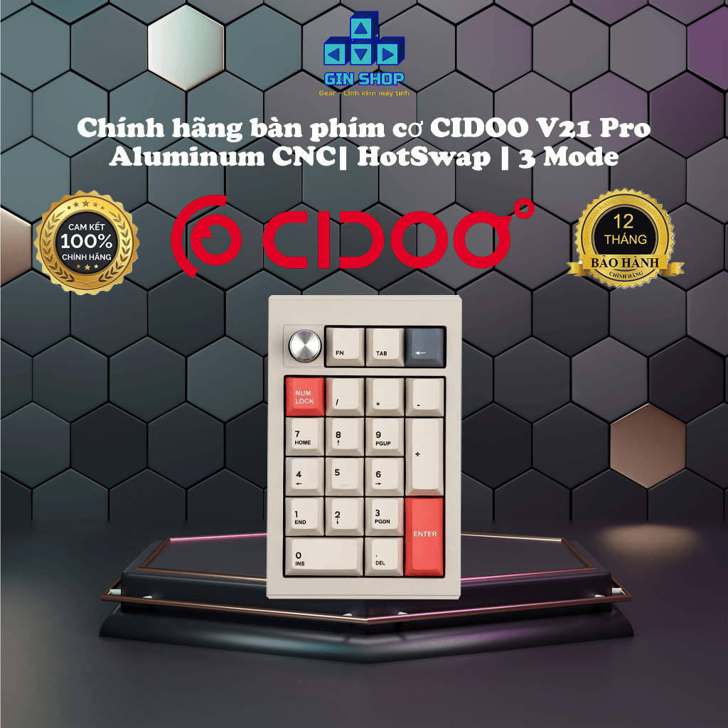 Bàn phím cơ Cidoo V21 - V75 - V75 - V87 pro | Full Nhôm | 3mode | Led RGB | Chính hãng Bh 12 ...