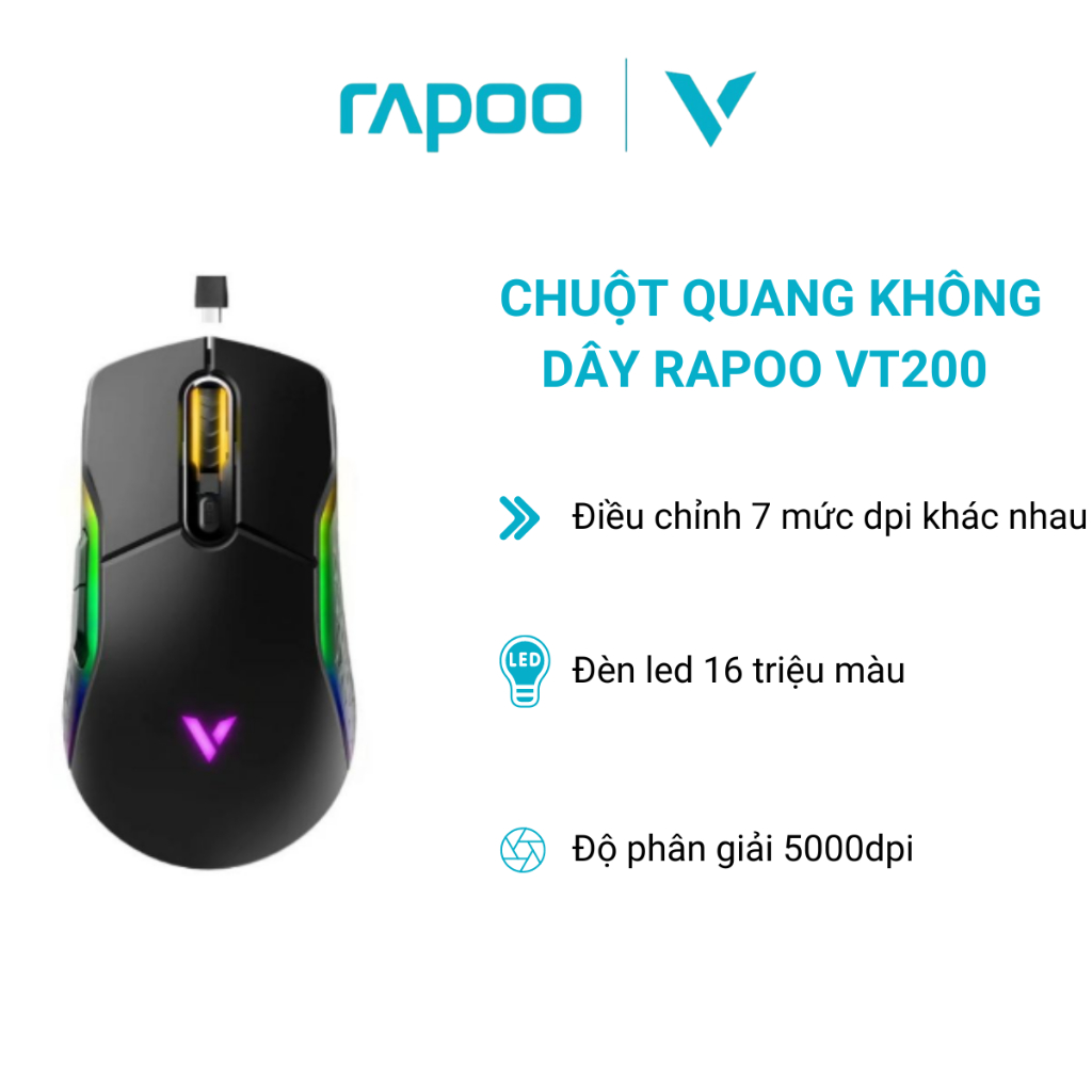 Chuột quang không dây Rapoo VT200 | Shopee Việt Nam