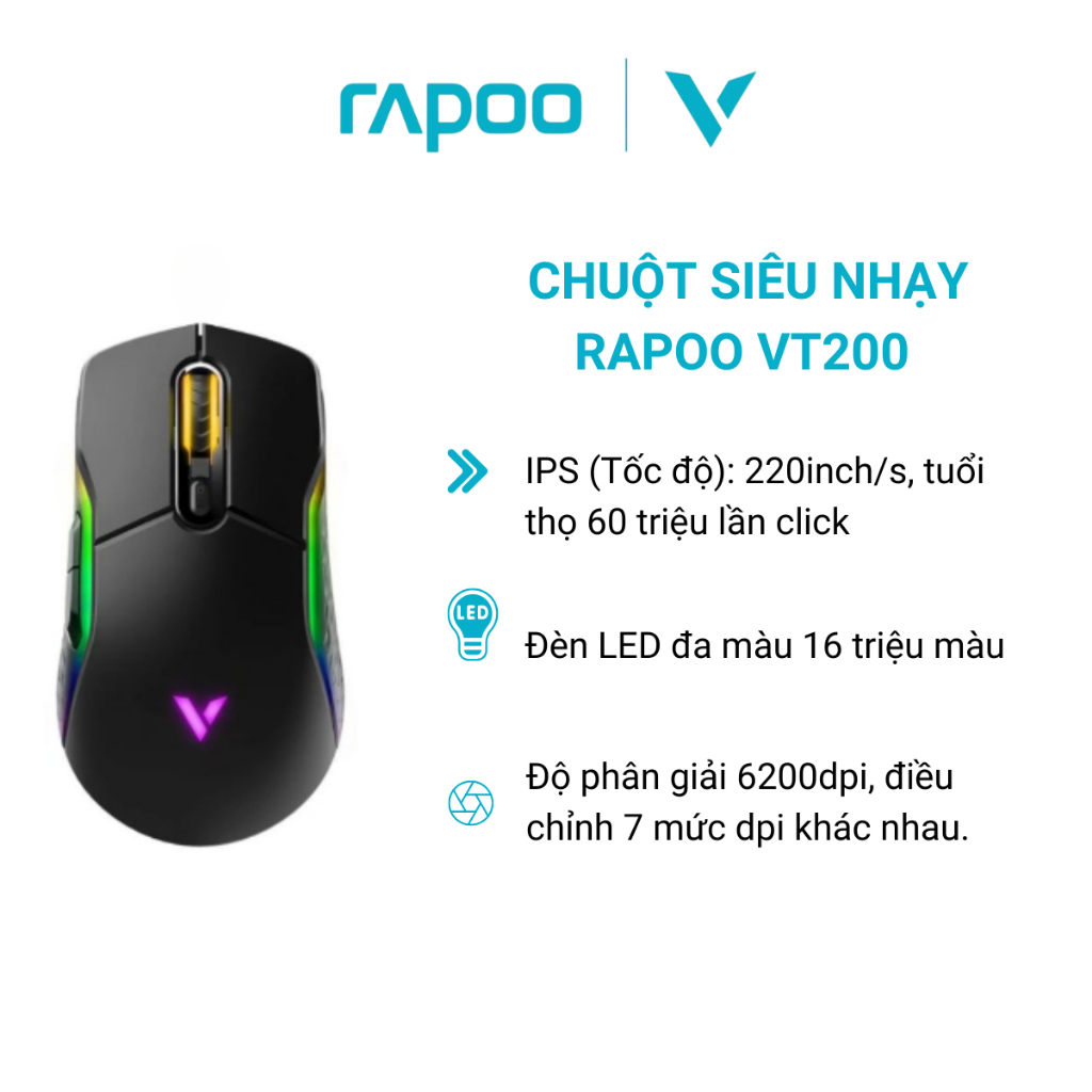 Chuột có dây Rapoo VT200 | Shopee Việt Nam