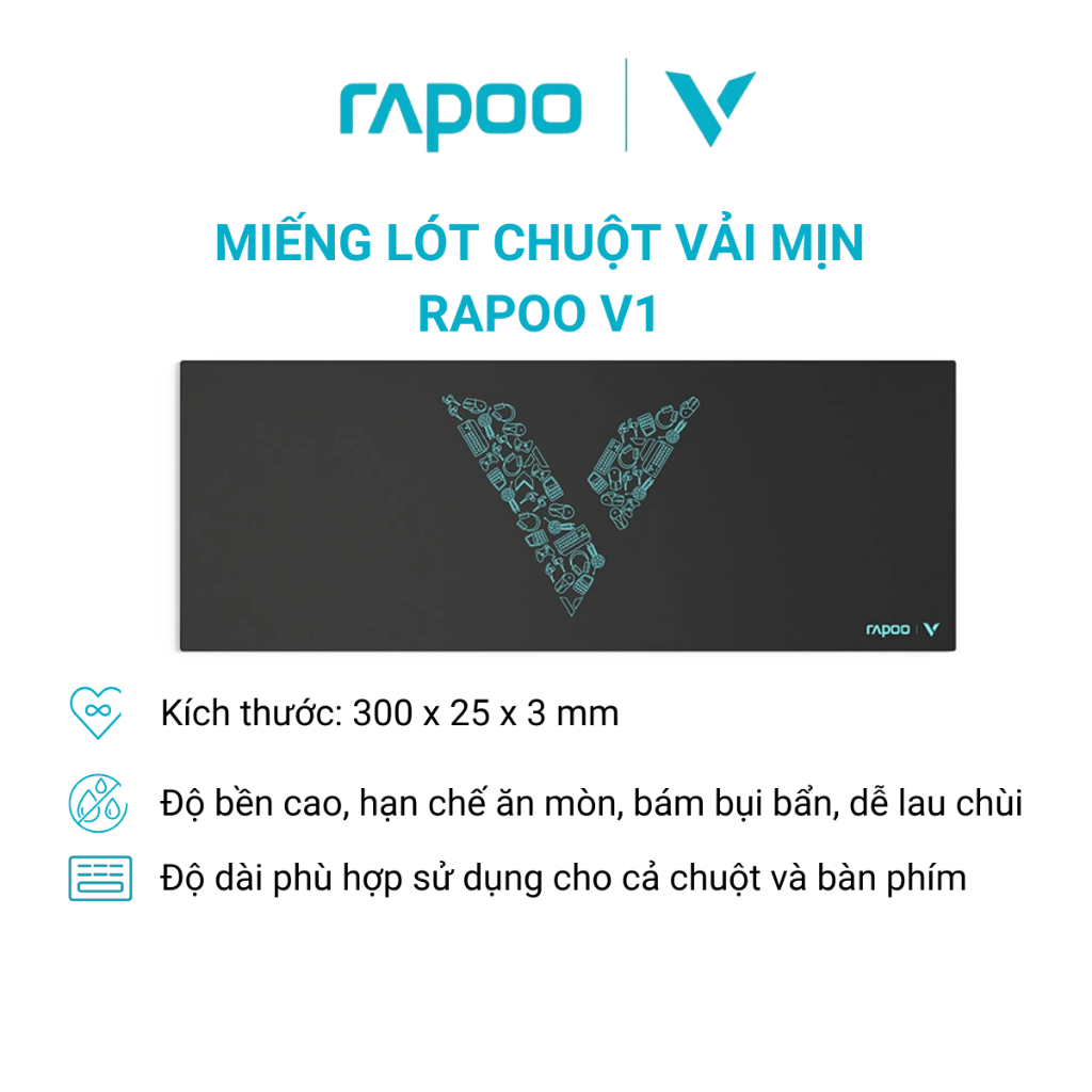 Miếng lót chuột Rapoo V1 kích thước 300 x 25 x 3 mm | Shopee Việt Nam