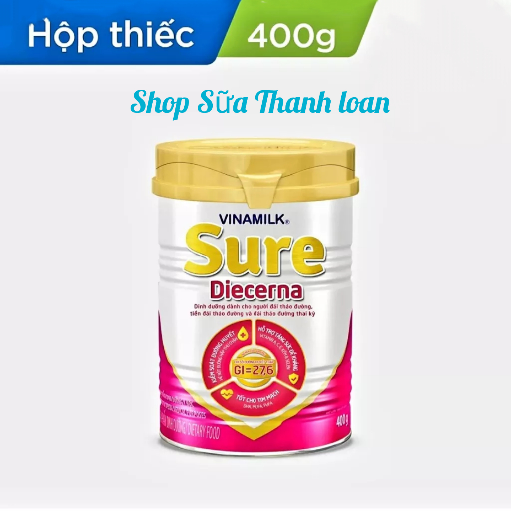 [HSD T6-2025] COMBO 5 LON SỮA BỘT VINAMILK SURE DIECERNA 400G. | Shopee ...