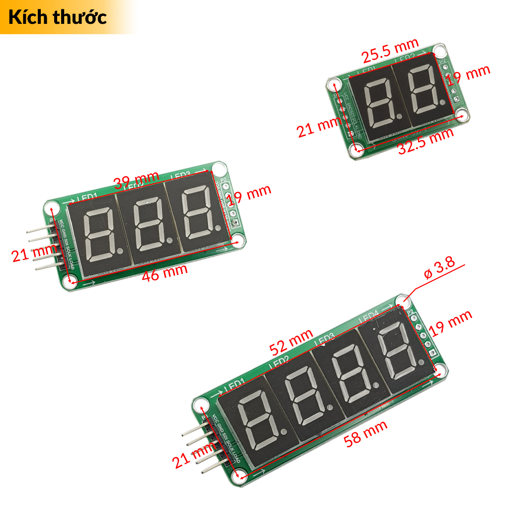 Module Mạch hiển thị LED 7 đoạn 2/3/4 số 74HC595 | Shopee Việt Nam