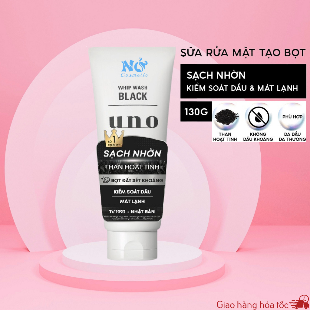 (7/2025)Sữa Rửa Mặt Tạo Bọt Sạch Nhờn Cho Nam Whip Wash Black UNO 130Gr | Shopee Việt Nam