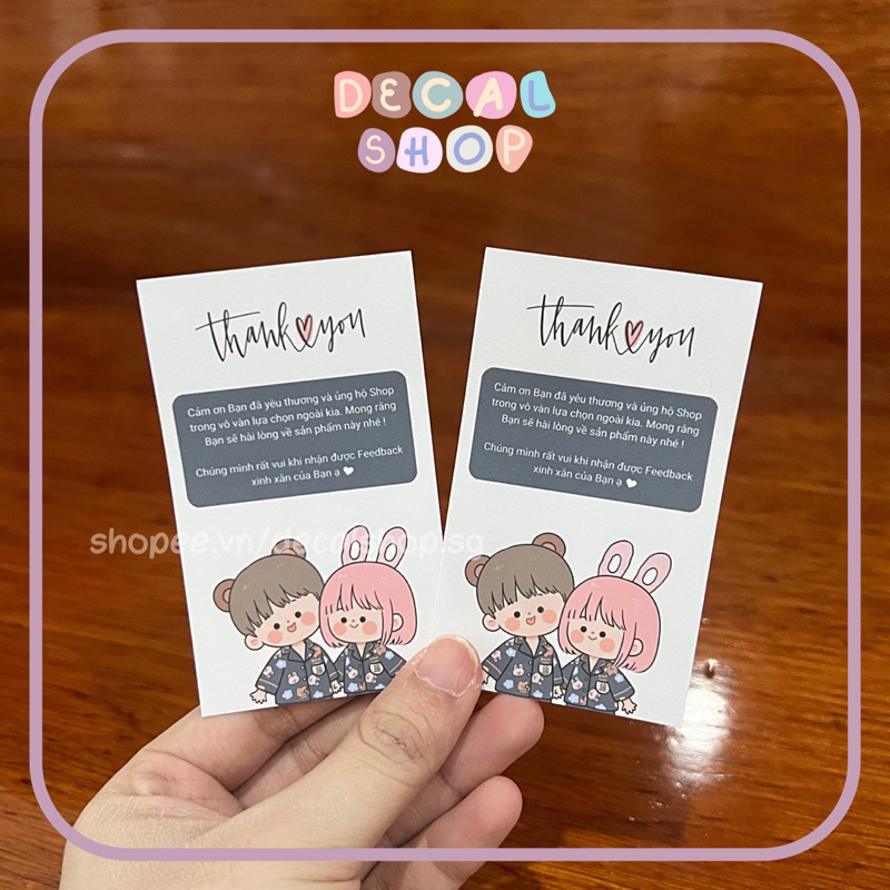 [M04] 100 Tờ Cảm Ơn, Thank You - In 1 Mặt - Giấy 180gsm Không Cán Màng ...