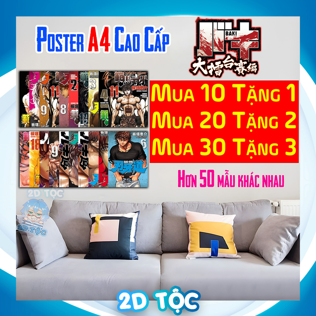TRANH POSTER A4 Anime Manga Bìa Baki, Baki: Son of Ogre, Baki-dou, Baki ...