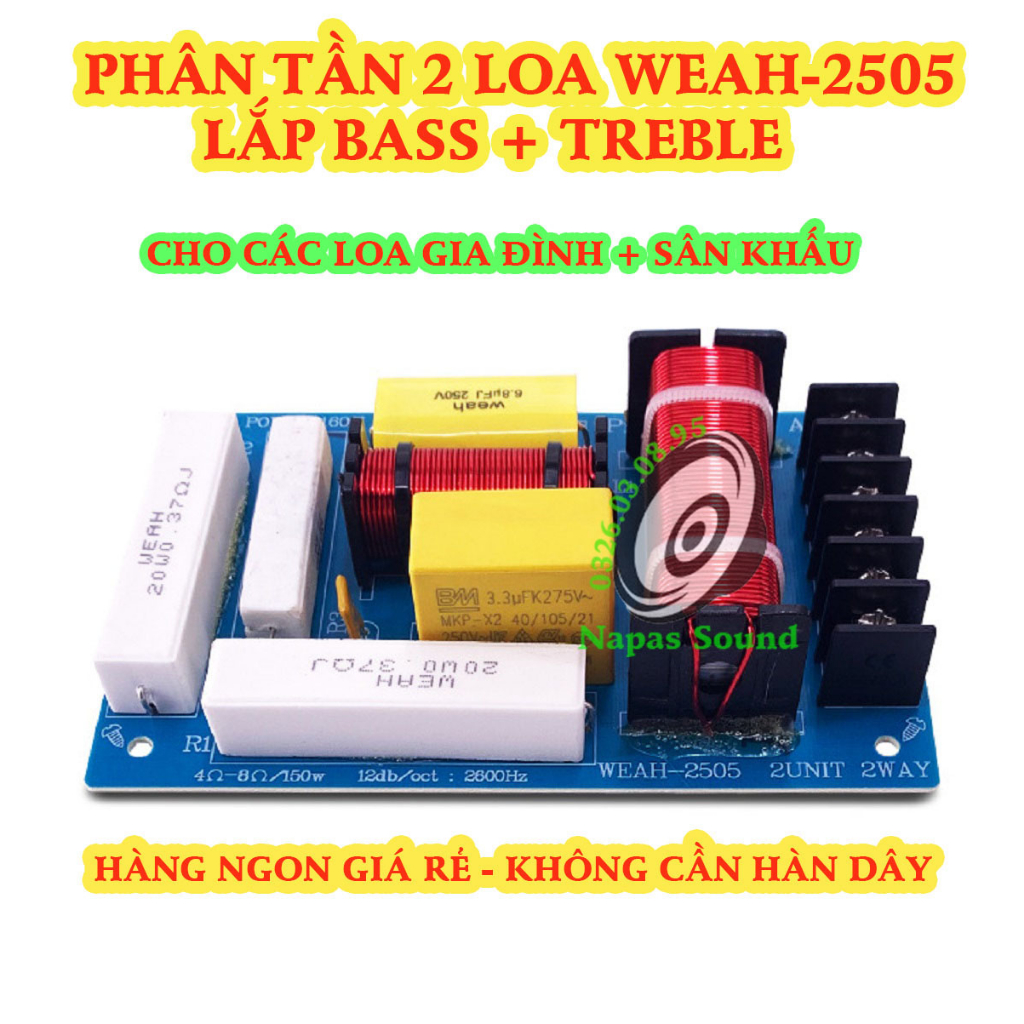 MẠCH PHÂN TẦN 2 LOA CHO BASS 25 30 40 CÔN ĐẾN 76MM - GIÁ 1 CÁI - PHÂN TẦN LOA 2 ĐƯỜNG TIẾNG ...