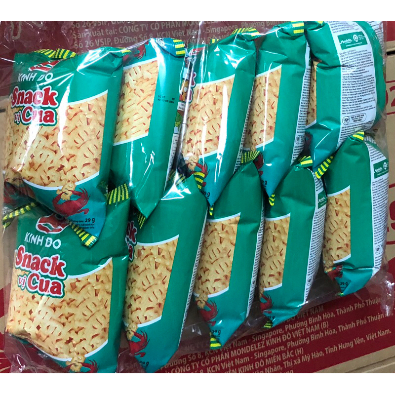 Bánh snack cua Kinh Đô 10 gói/lốc (29g) | Shopee Việt Nam