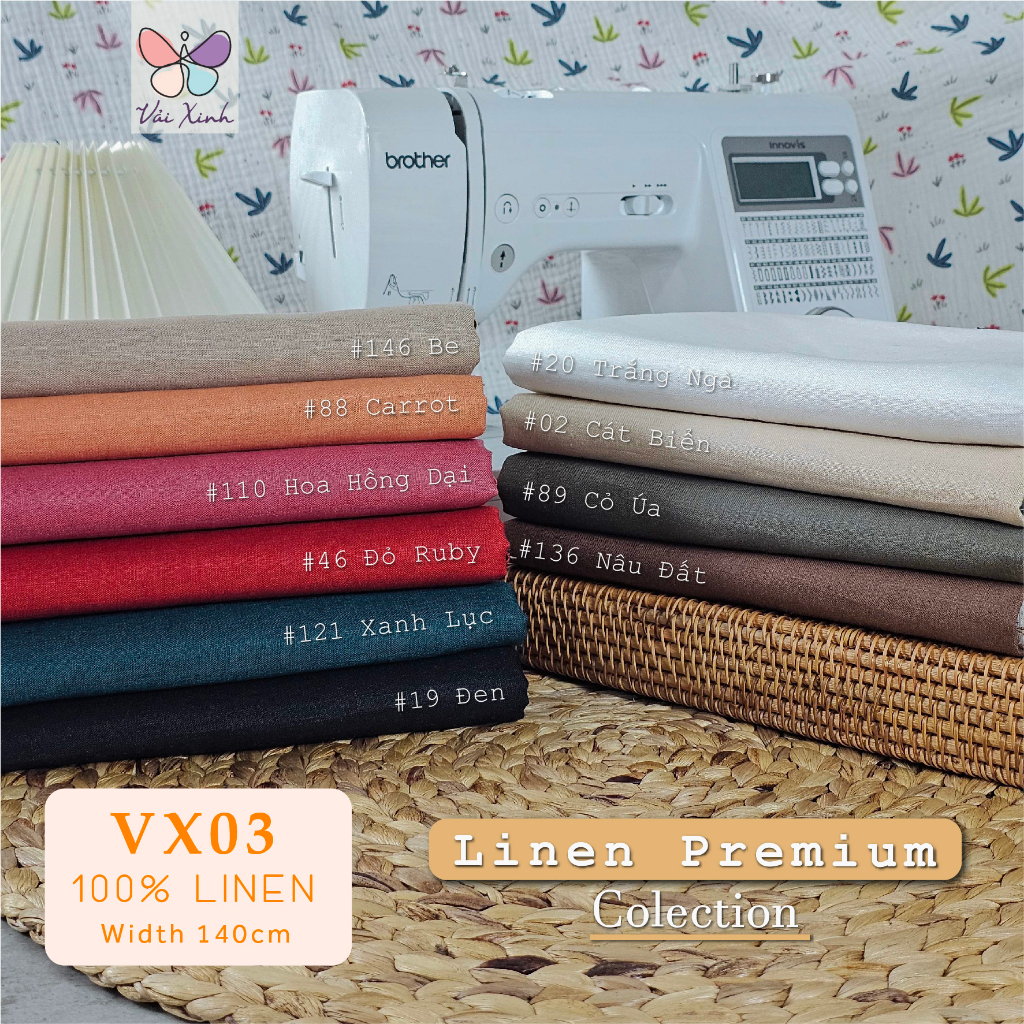 Vải Linen Premium Cao Cấp Chính Phẩm 100% Linen 155gsm Vải Xinh ...