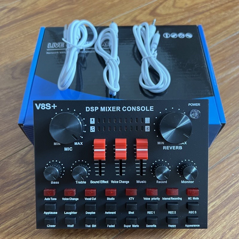 Bộ Soundcard V8,V8s,V8S+ kết nối không dây Bluetooth, Có AutoTune Chuẩn ...