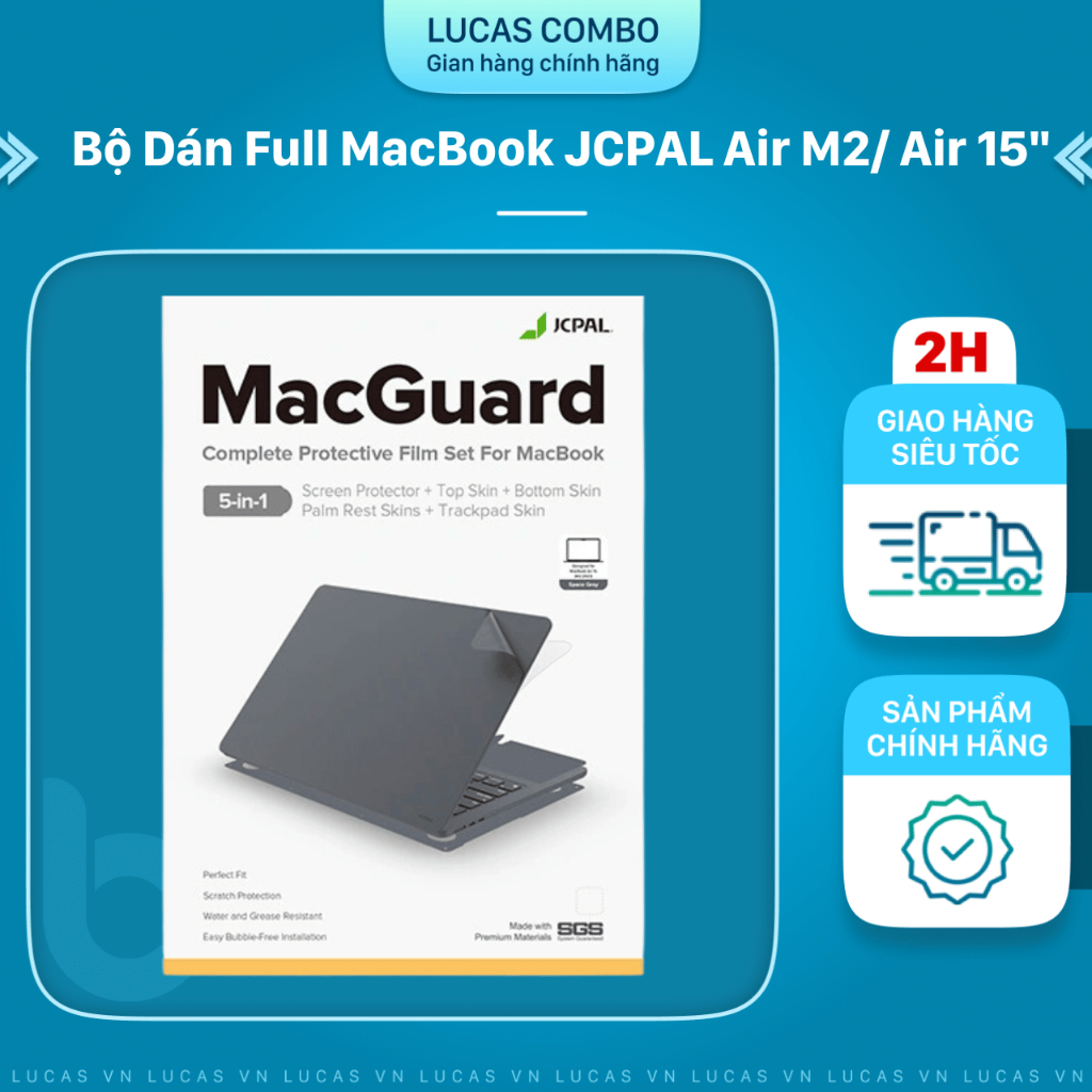 Bộ Miếng Dán Full Macbook JCPAL MacGuard All-in-one Set Cho MB Air M2 ...