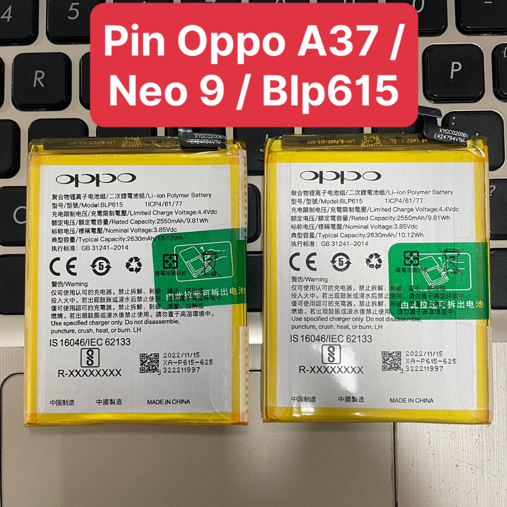 Pin Oppo A37 / Neo 9 / BLP615 Dung Lượng 2630mAh Hàng Zin Nhập Khẩu Bảo ...