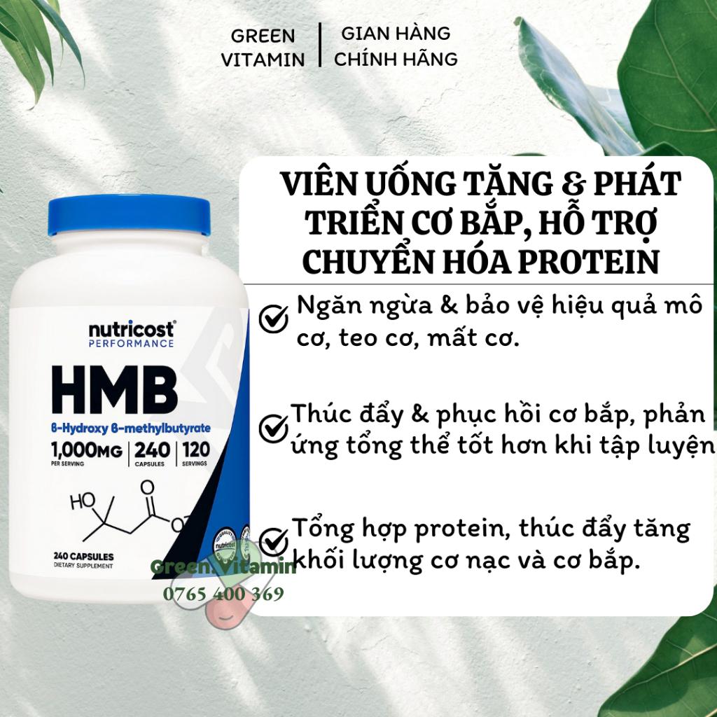 Viên uống giúp tăng & phát triển cơ bắp, hỗ trợ chuyển hóa protein ...