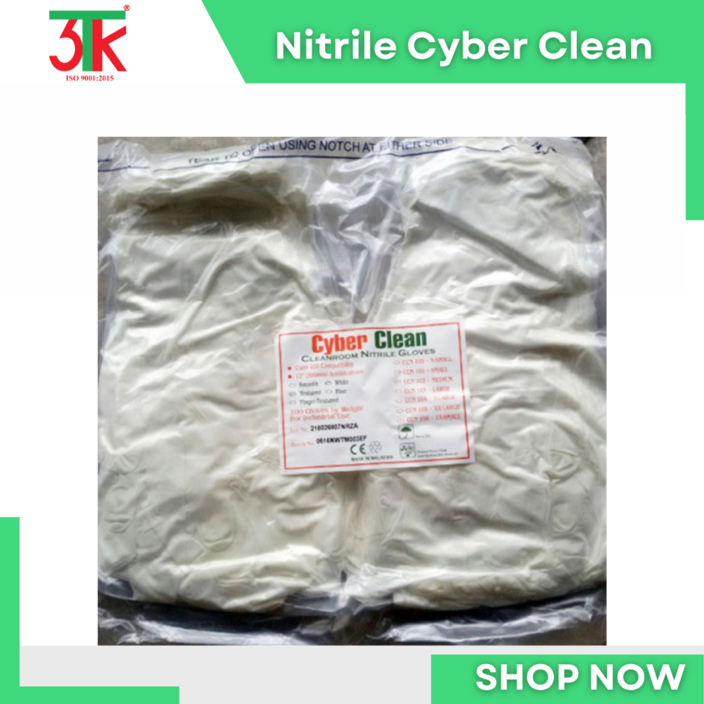 Găng tay Nitrile Cyber Clean túi 50 đôi, găng tay y tế, găng thực phẩm ...