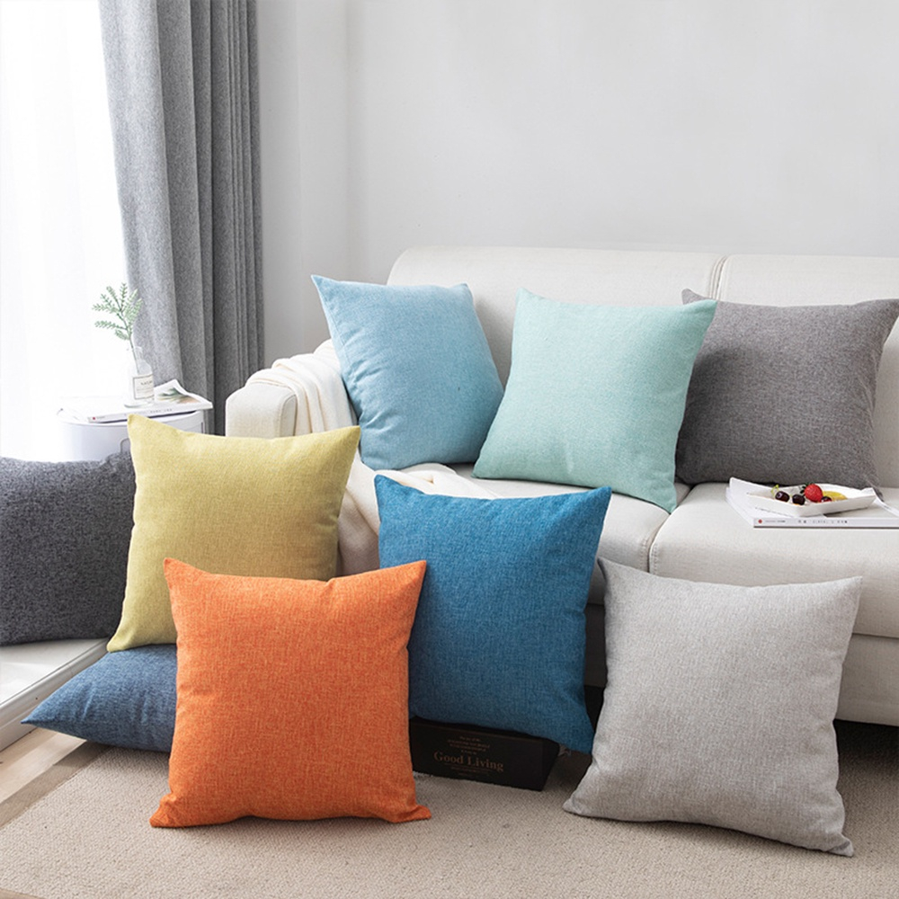 Gối vuông tựa trang trí kích thước 45cmx45cm vải thô gai, gối tựa lưng ...