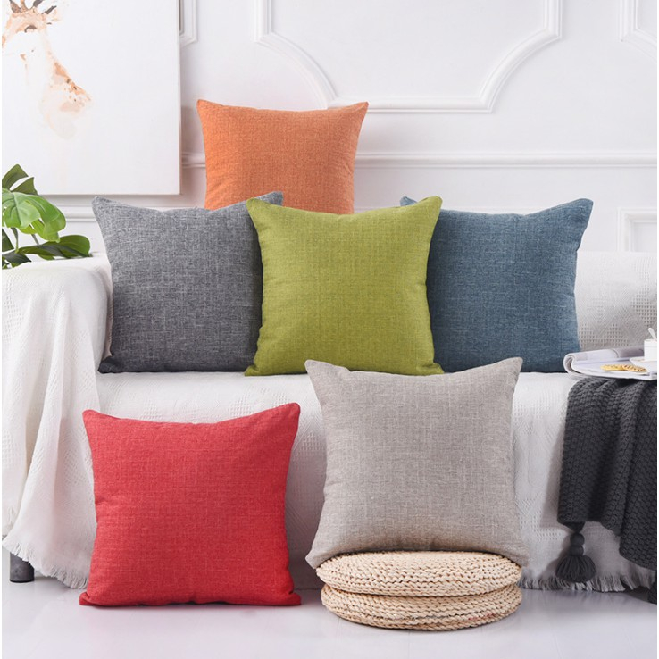 Gối vuông tựa sofa 45cmx45cm vải thố gai, gối tựa lưng, gối ôm, gối ...