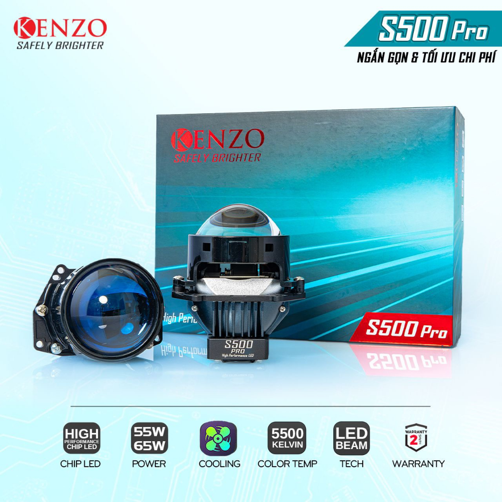 Bi-led Kenzo S500 PRO 65W gương cầu led xe ô tô xe máy biled oto Xlight ...