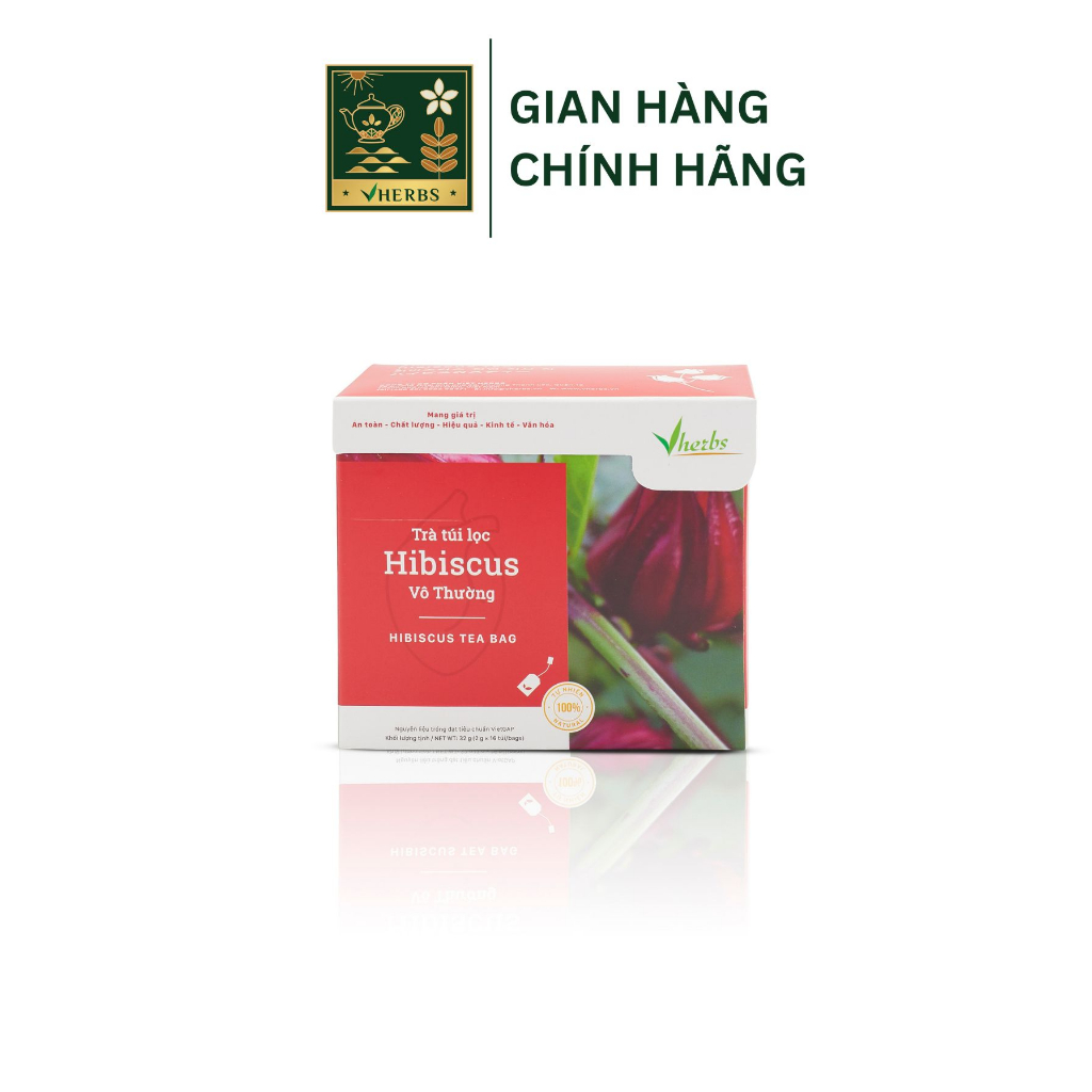 Trà Hibiscus Vô Thường (Túi Lọc) VHERBS - 2g x 16 gói - Tốt cho hệ tim ...