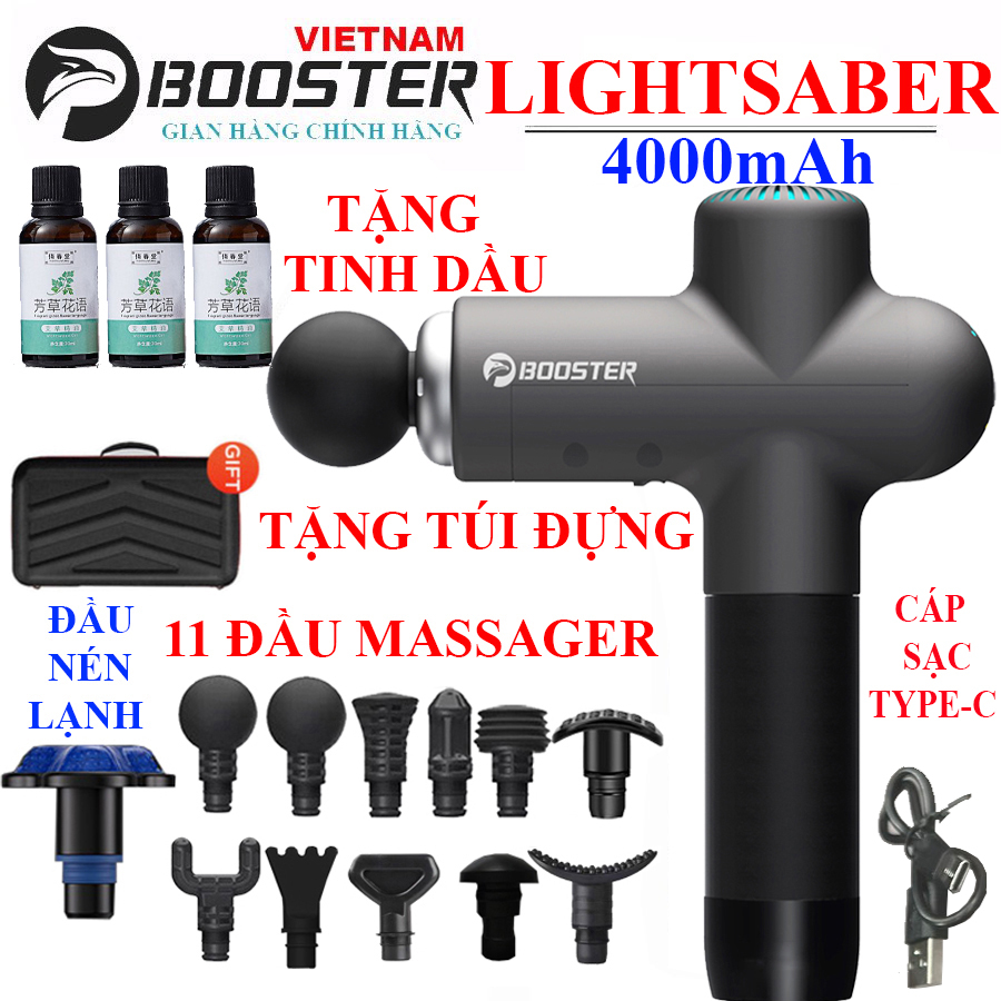 4000mah TẶng TÚi ĐỰng Tinh DẦu Máy Massa Booster Lightsaber Sử Dụng 11 đầu Massa Lực đấm