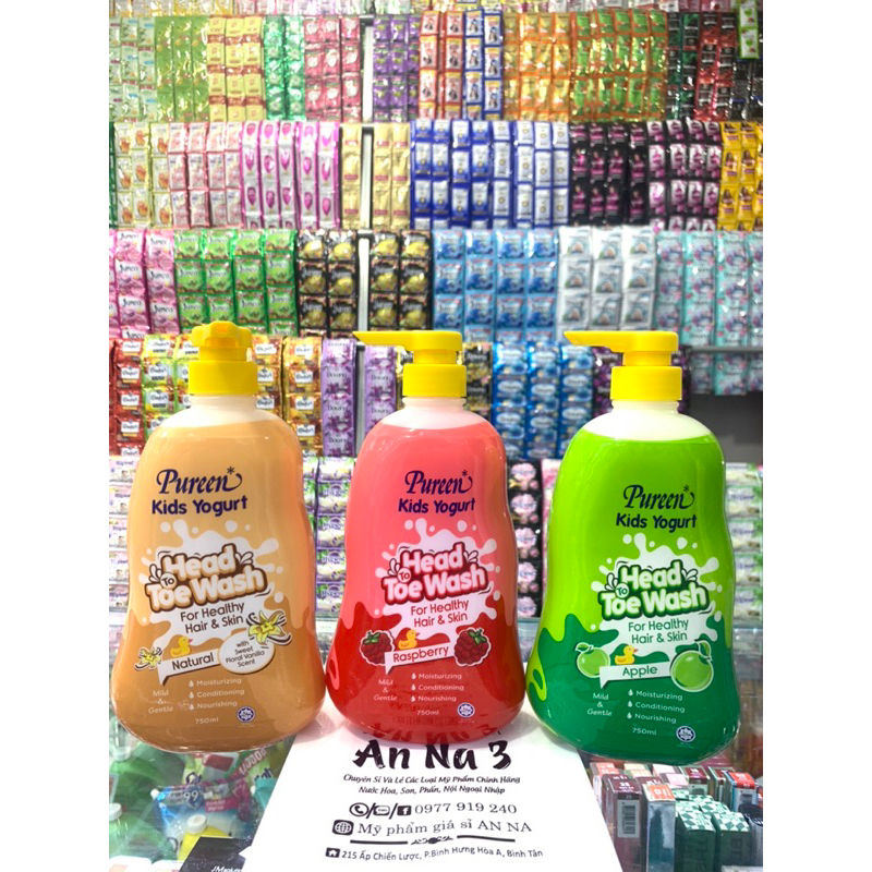 Sữa Tắm Gội Pureen Kids Yogurt Head Toe Wash 750ml | Shopee Việt Nam
