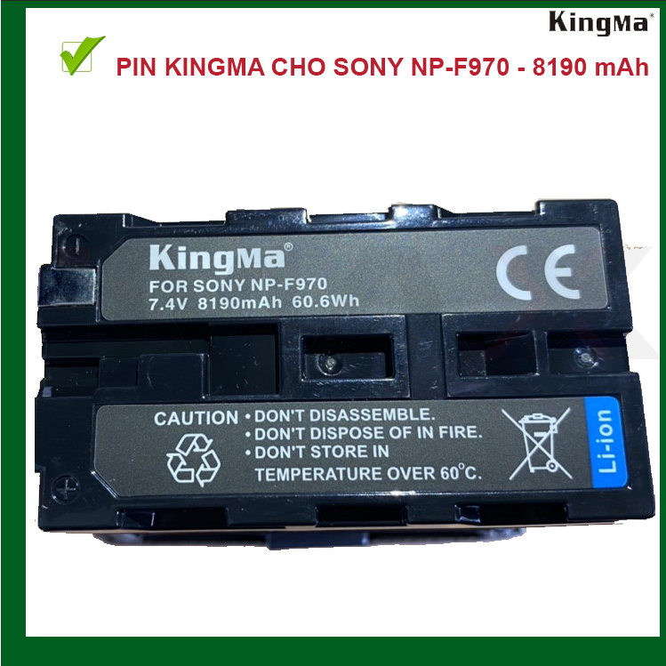 PIN MÁY ẢNH KINGMA FOR SONY NP-F970 DUNG LƯỢNG 8190MAH | Shopee Việt Nam