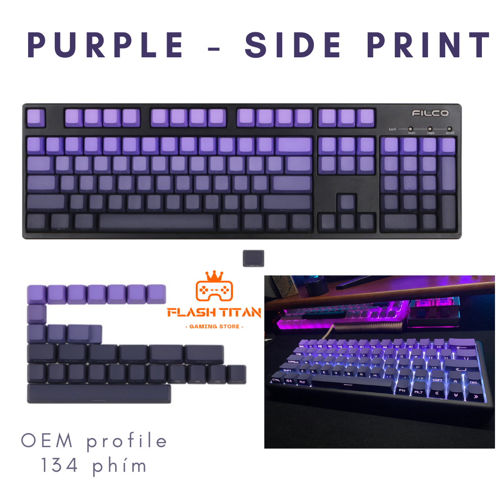 Keycap JKDK Polar PBT phối màu Ombre - OEM profile - Keycap custom hiệu ứng ánh sáng đẹp mắt ...