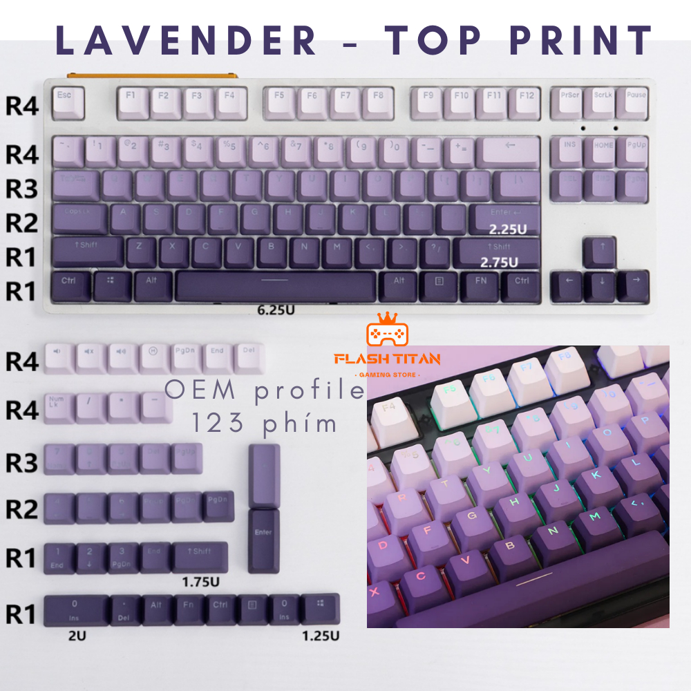 Keycap JKDK Polar PBT phối màu Ombre - OEM profile - Keycap custom hiệu ...