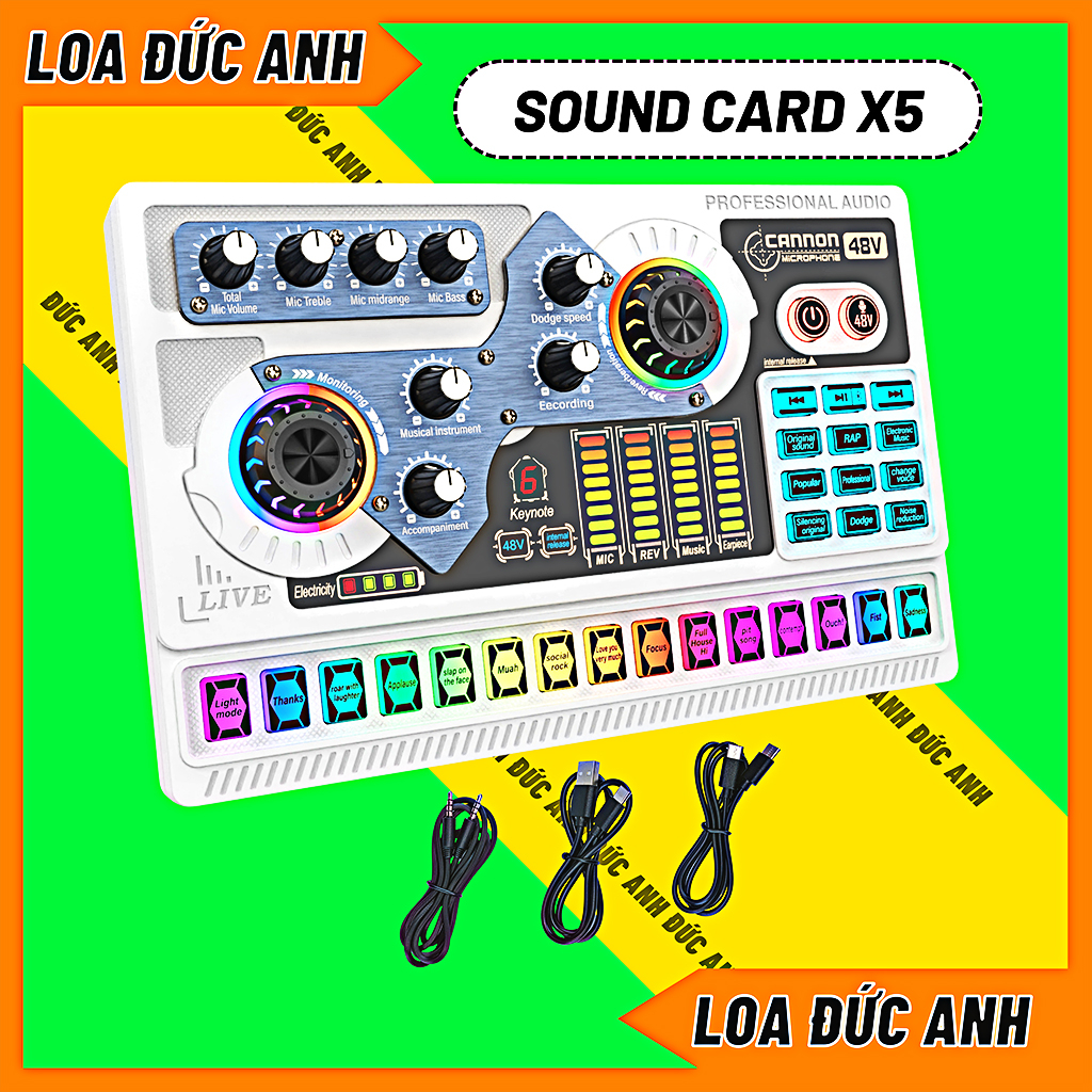 Sound Card X5 Đời Mới Nhất Dùng Cho Mic Thu Âm 5V Và 48V Không Cần ...