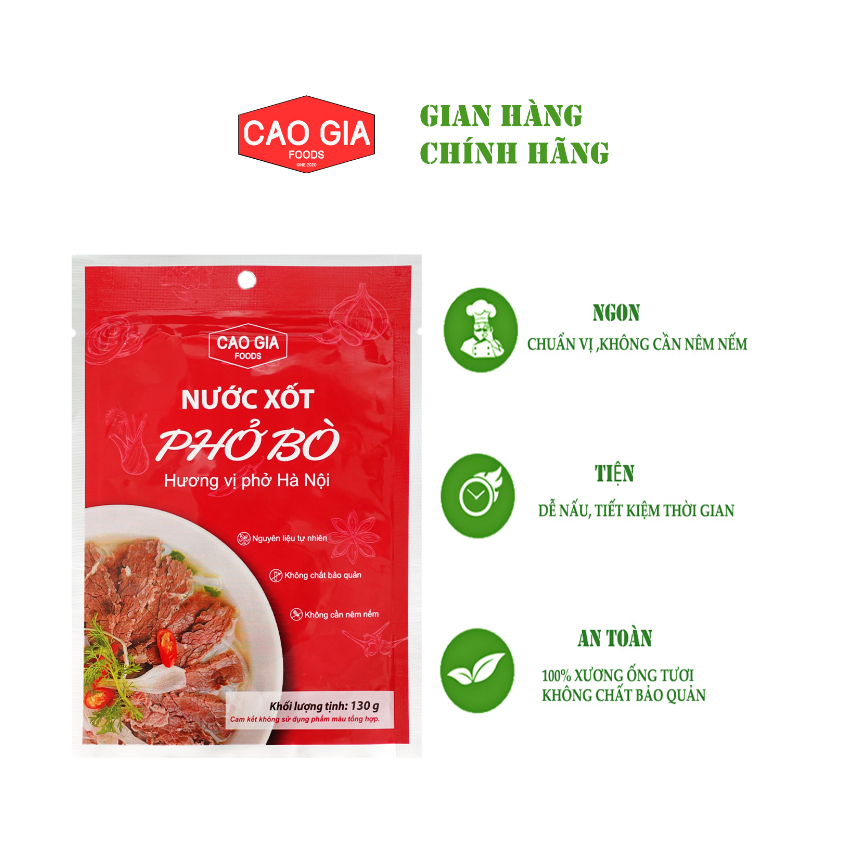 Nước Xốt Phở Bò Chuẩn Vị Hà Nội - Cao Gia Foods - Gói 130g - Thích Hợp Cho Mọi Bữa Ăn Gia Đình ...