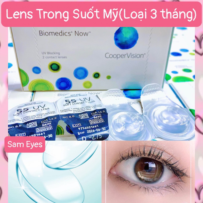 Lens trong suốt Mỹ - Biomedics Now- (Lens 3 Tháng ) Kính áp tròng không ...