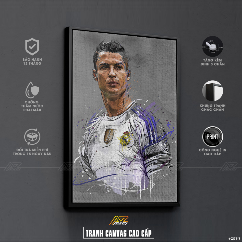 Tranh treo tường Ronaldo Real Madrid trang trí phòng ngủ phòng khách ...