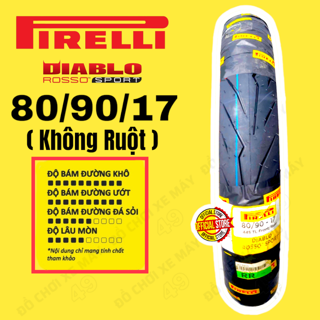 Vỏ Lốp Xe Máy Pirelli 80/90/17 Diablo Rosso Sport ( không ruột ) | Shopee Việt Nam