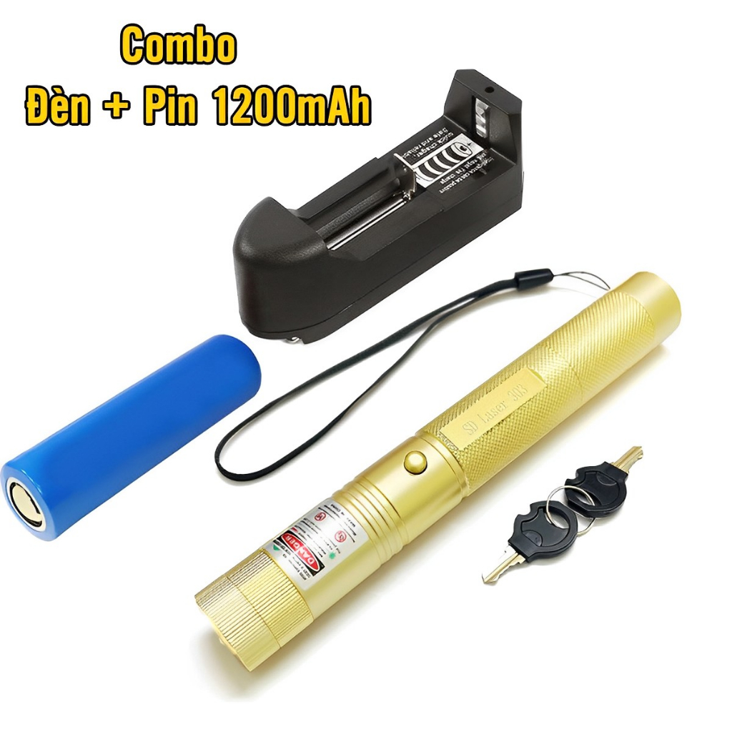Đèn Laser , Bút laser 303 công suất cao , Laze thân vàng, tia xanh ...