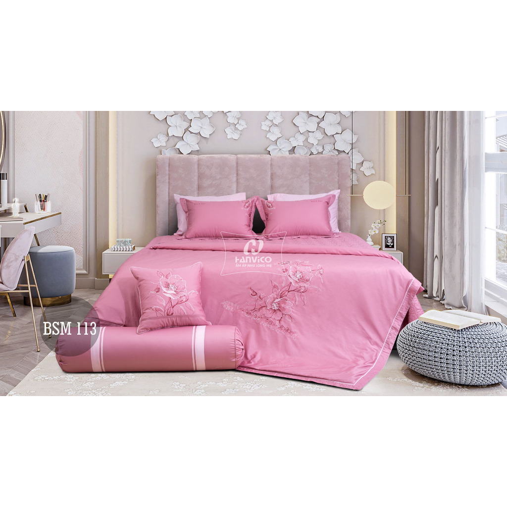 Bộ ga phủ thêu Hanvico Blue Sky – BSM113 | Shopee Việt Nam