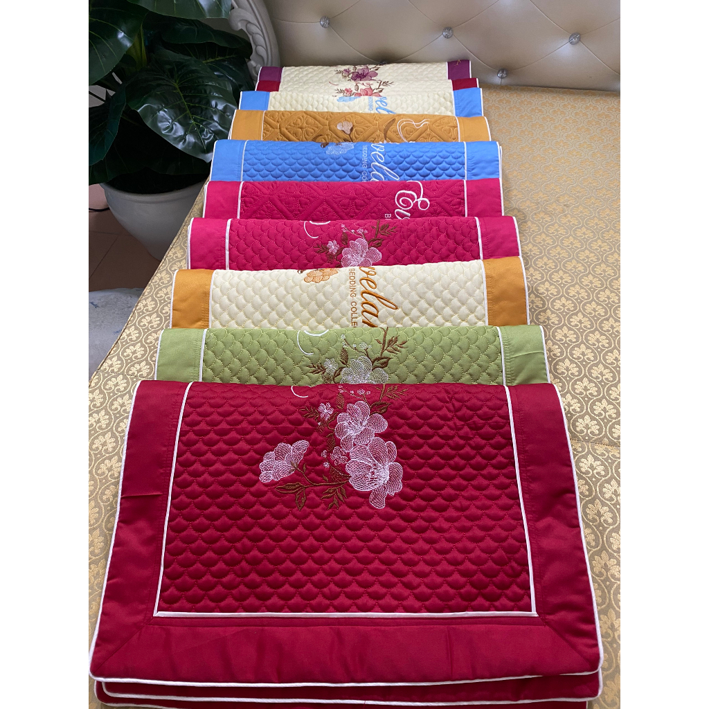 Vỏ gối nằm, áo gối nằm thêu vi tính kích thước 45x65 trần vảy cá (1 ...