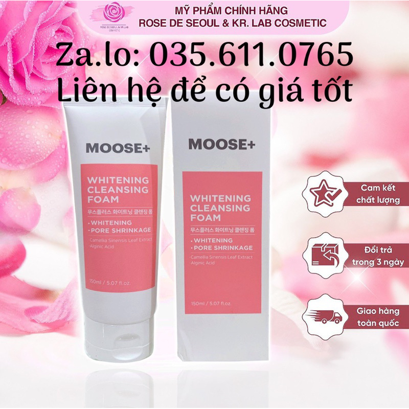 Sữa rửa mặt truyền trắng Moose+ Whitening Cleasing Foam 150ml | Shopee ...