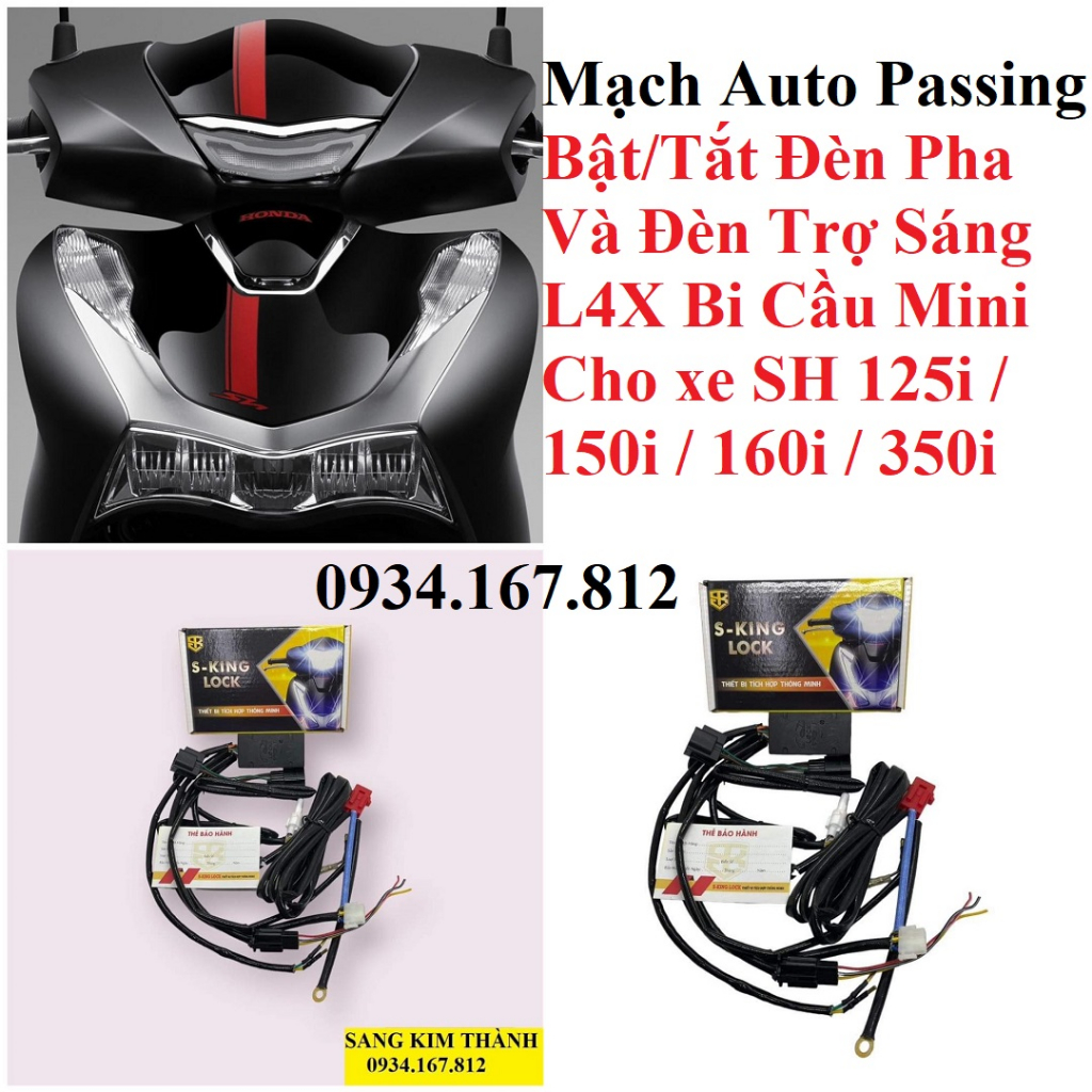 Mạch AUTO PASSING Tắt Đèn Pha Và Đèn Trợ Sáng L4X Bi Cầu Mini Cho Xe Sh ...