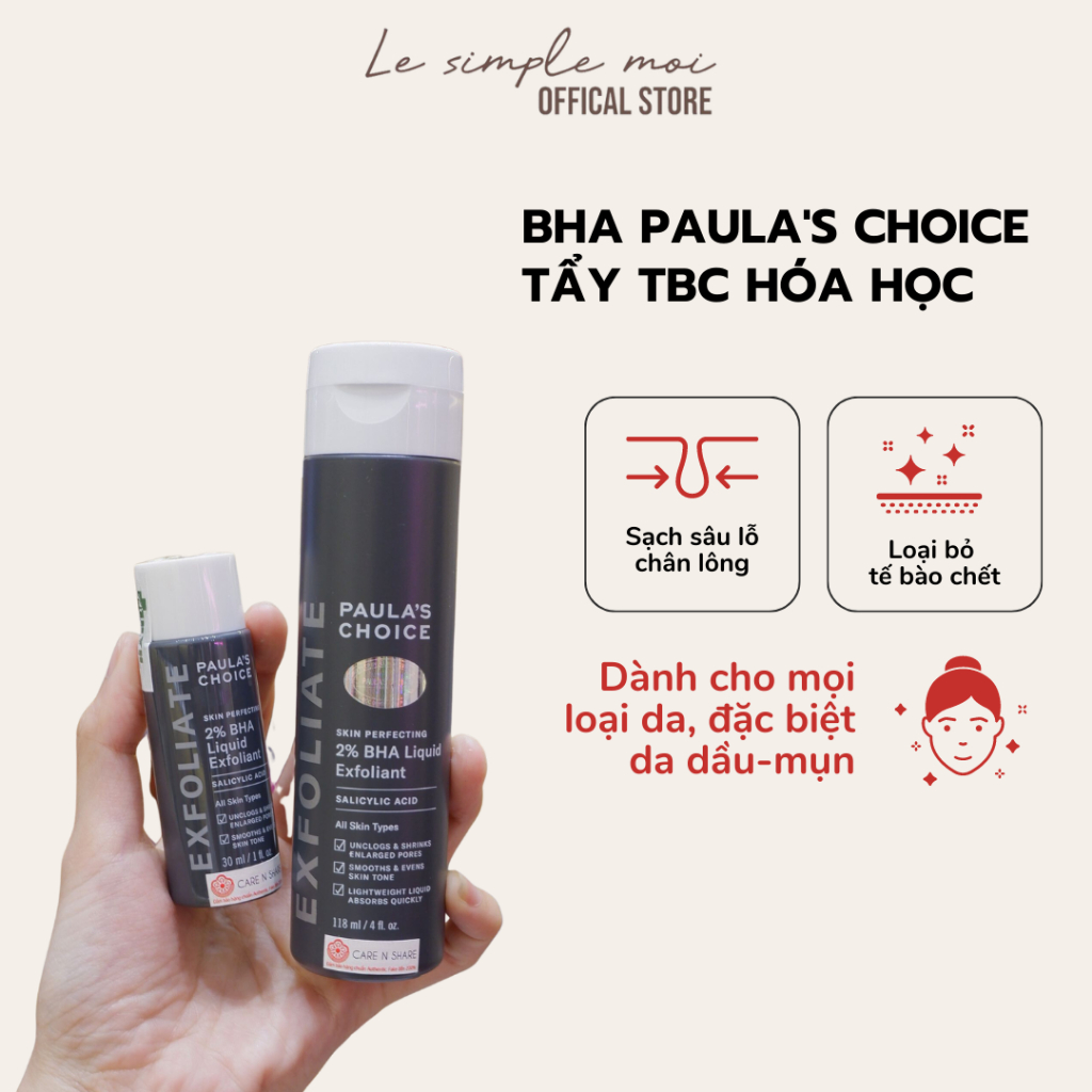 Tẩy Tế Bào Chết BHA 2% Paula’s Choice Skin Perfecting 2% BHA Liquid 30ml | Shopee Việt Nam