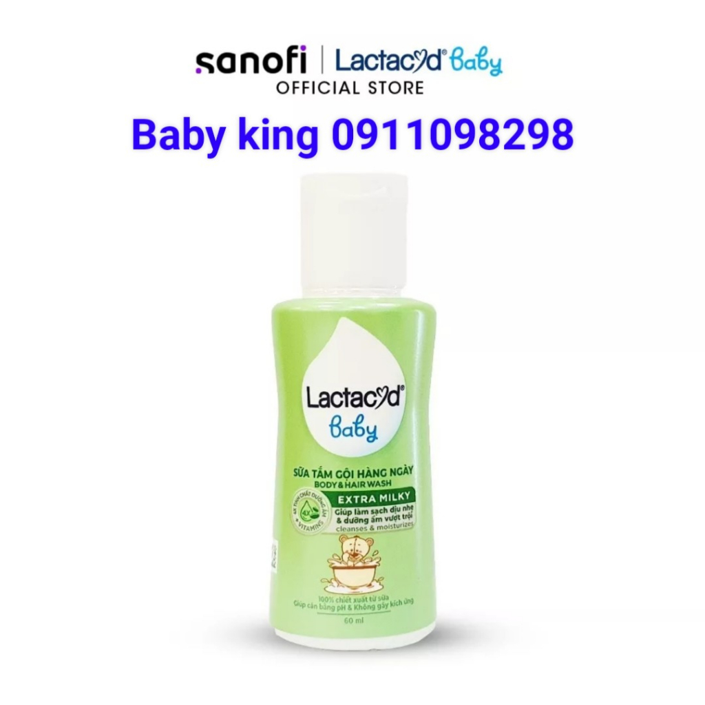Sữa Tắm Gội Trẻ Em Lactacyd Baby Extra Milky 60ml chai mini | Shopee ...