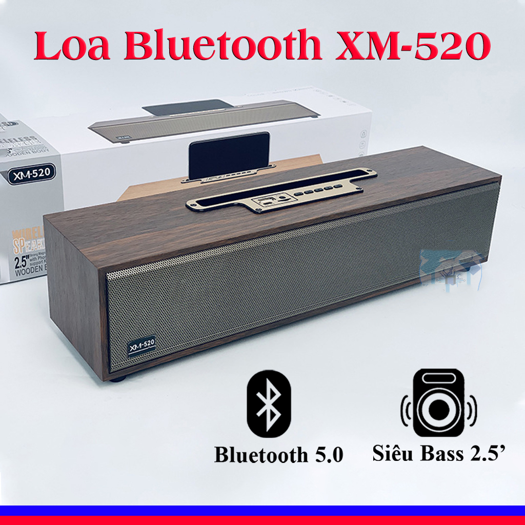 Loa bluetooth XM 520 Bass mạnh, công suất 20W siêu trầm , thiết kế vỏ ...