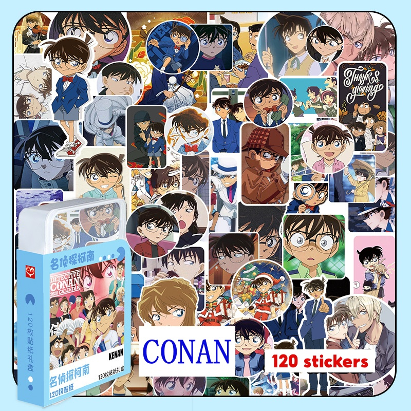 Hộp nhựa 120 miếng hình dán Sticker CONAN (không trùng nhau) - Hình dán ...