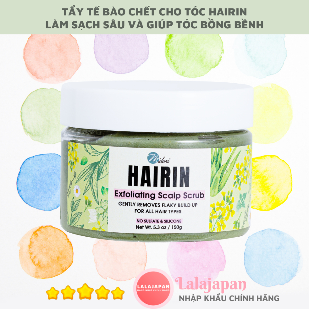 Tẩy tế bào chết cho tóc HAIRIN Tràm trà Hoa cúc La Mã kiềm dầu tăng độ ...