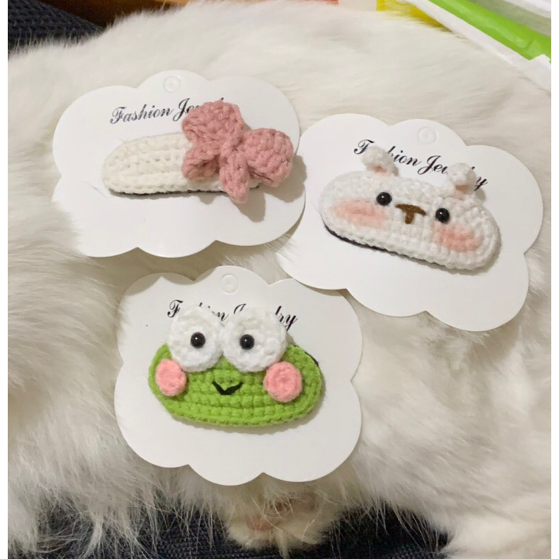 [HANDMADE] kẹp tóc len | Shopee Việt Nam