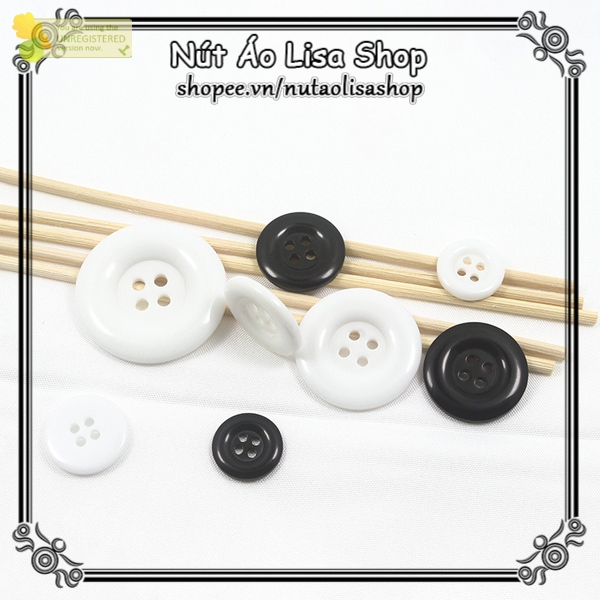 Nút Áo Nhựa Trắng Bóng 4 Lỗ (set 20 cái) Nút Áo Lisa | Shopee Việt Nam