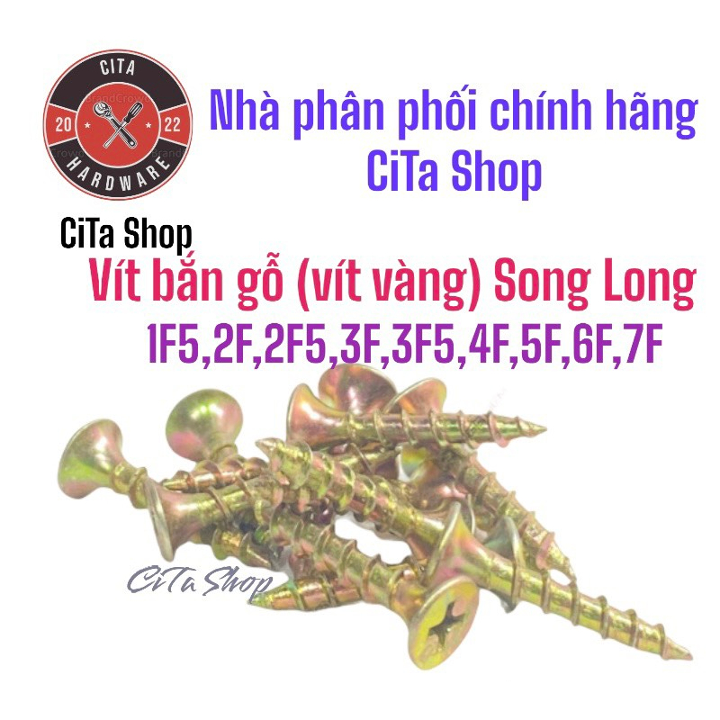 Vít Bắn Gỗ (Vít Vàng) Song Long 1F5, 2F, 2F5, 3F, 3F5, 4F, 5F, 6F, 7F (Chữ D Loại Xịn VN ...